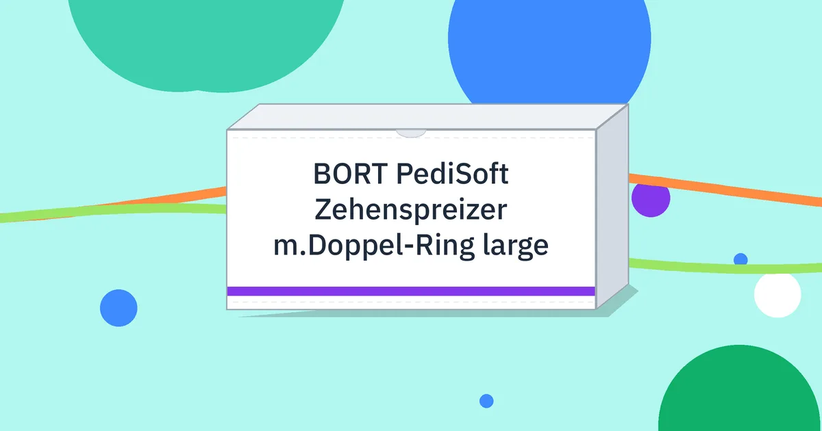 Symbolbild: Packung mit der Aufschrift BORT PediSoft Zehenspreizer m.Doppel-Ring large (PZN 12574290) – Verfügbarkeit und Bezug in Apotheken in Frankfurt am Main