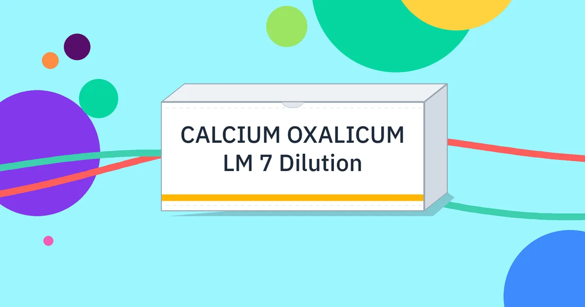 Symbolbild: Packung mit der Aufschrift CALCIUM OXALICUM LM 7 Dilution (PZN 13410165) – Verfügbarkeit und Bezug in Apotheken in Frankfurt am Main