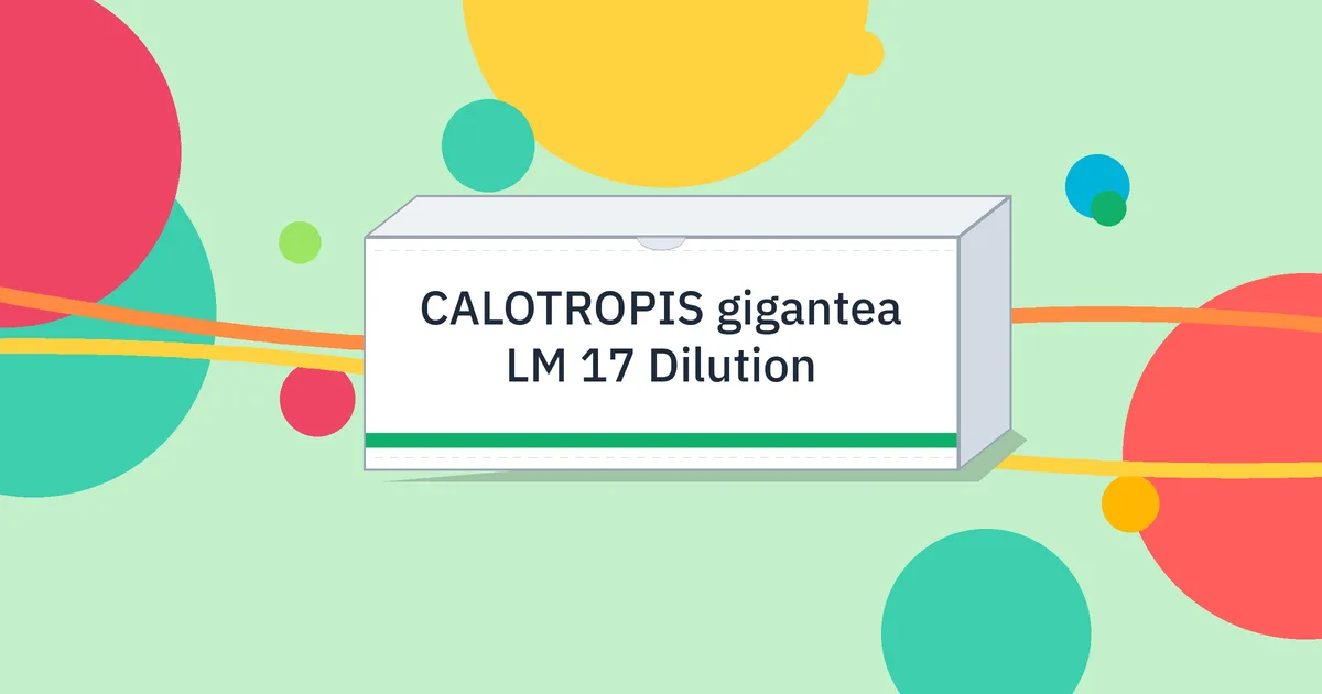 Symbolbild: Packung mit der Aufschrift CALOTROPIS gigantea LM 17 Dilution (PZN 13411199) – Verfügbarkeit und Bezug in Apotheken in Frankfurt am Main