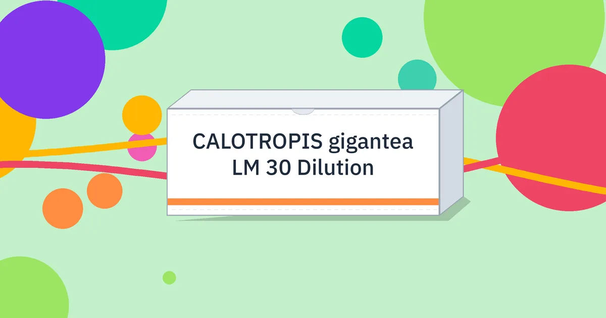 Symbolbild: Packung mit der Aufschrift CALOTROPIS gigantea LM 30 Dilution (PZN 13411348) – Verfügbarkeit und Bezug in Apotheken in Frankfurt am Main