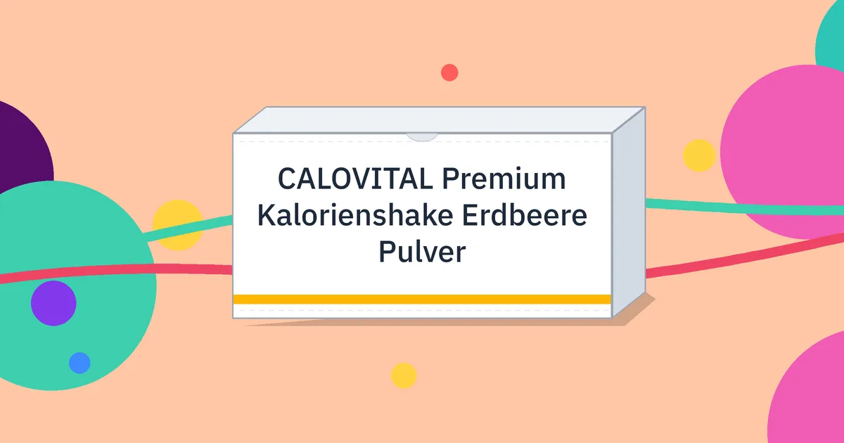 Symbolbild: Packung mit der Aufschrift CALOVITAL Premium Kalorienshake Erdbeere Pulver (PZN 18724916) – Verfügbarkeit und Bezug in Apotheken in Frankfurt am Main