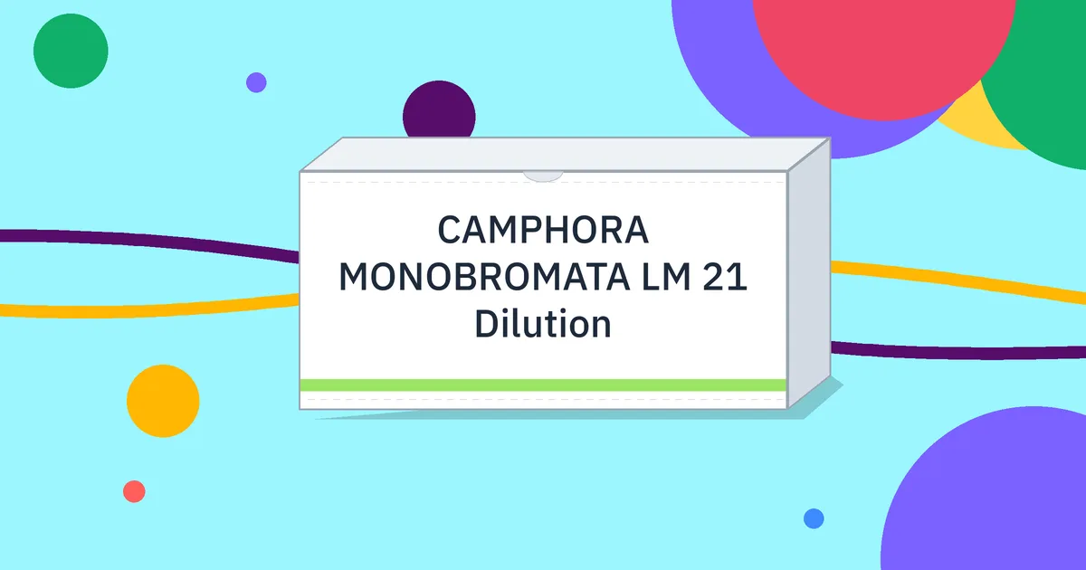 Symbolbild: Packung mit der Aufschrift CAMPHORA MONOBROMATA LM 21 Dilution (PZN 13412164) – Verfügbarkeit und Bezug in Apotheken in Frankfurt am Main