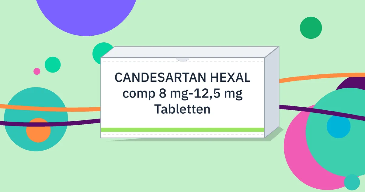 Symbolbild: Packung mit der Aufschrift CANDESARTAN HEXAL comp 8 mg-12,5 mg Tabletten (PZN 09390706) – Verfügbarkeit und Bezug in Apotheken in Frankfurt am Main