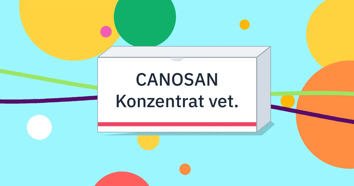 Symbolbild: Packung mit der Aufschrift CANOSAN Konzentrat vet. (PZN 08594157) – Verfügbarkeit und Bezug in Apotheken in Frankfurt am Main