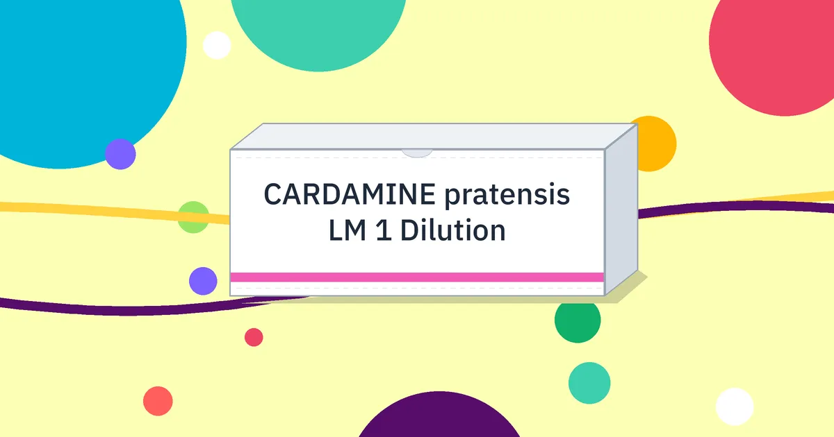 Symbolbild: Packung mit der Aufschrift CARDAMINE pratensis LM 1 Dilution (PZN 13429006) – Verfügbarkeit und Bezug in Apotheken in Frankfurt am Main