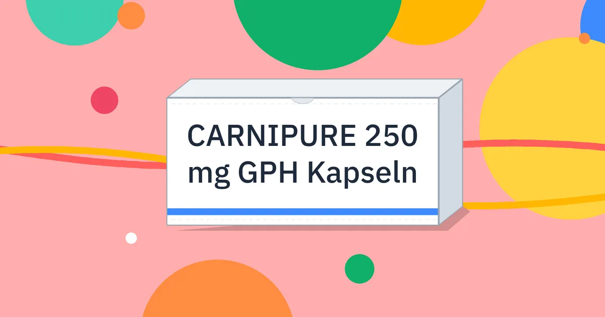 Symbolbild: Packung mit der Aufschrift CARNIPURE 250 mg GPH Kapseln (PZN 09115466) – Verfügbarkeit und Bezug in Apotheken in Frankfurt am Main