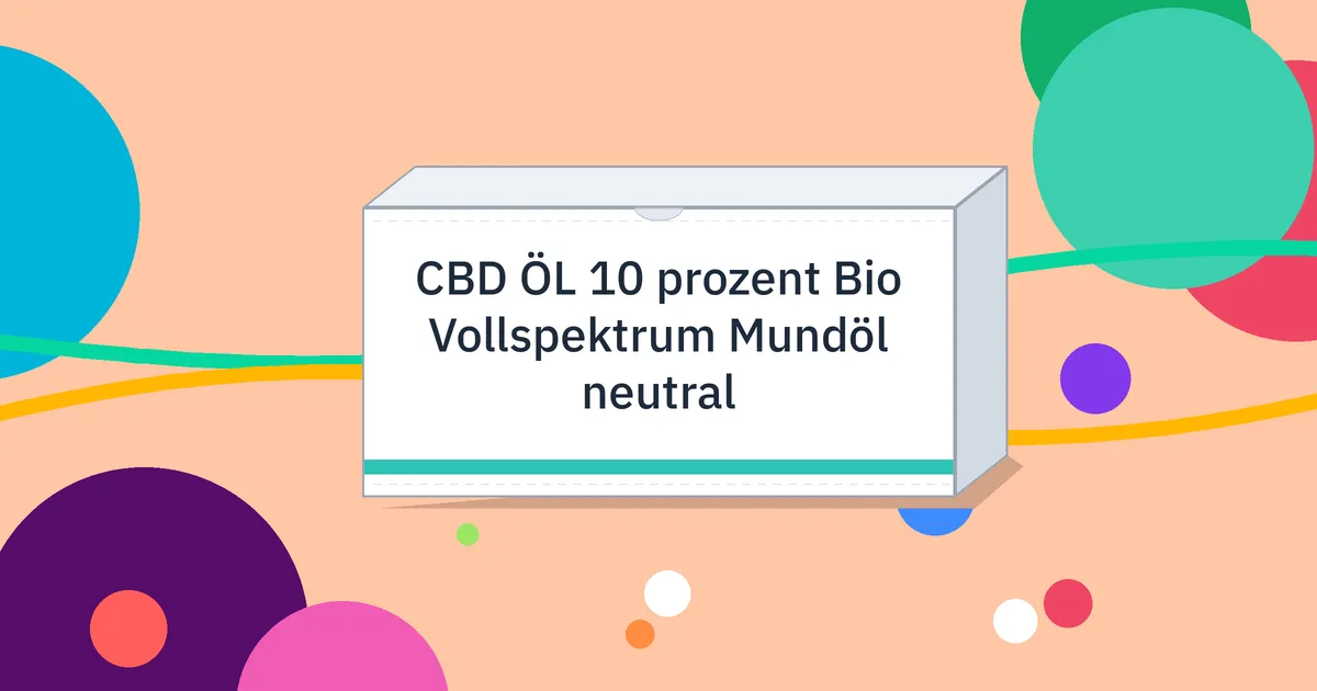 Symbolbild: Packung mit der Aufschrift CBD ÖL 10 prozent Bio Vollspektrum Mundöl neutral (PZN 18095113) – Verfügbarkeit und Bezug in Apotheken in Frankfurt am Main
