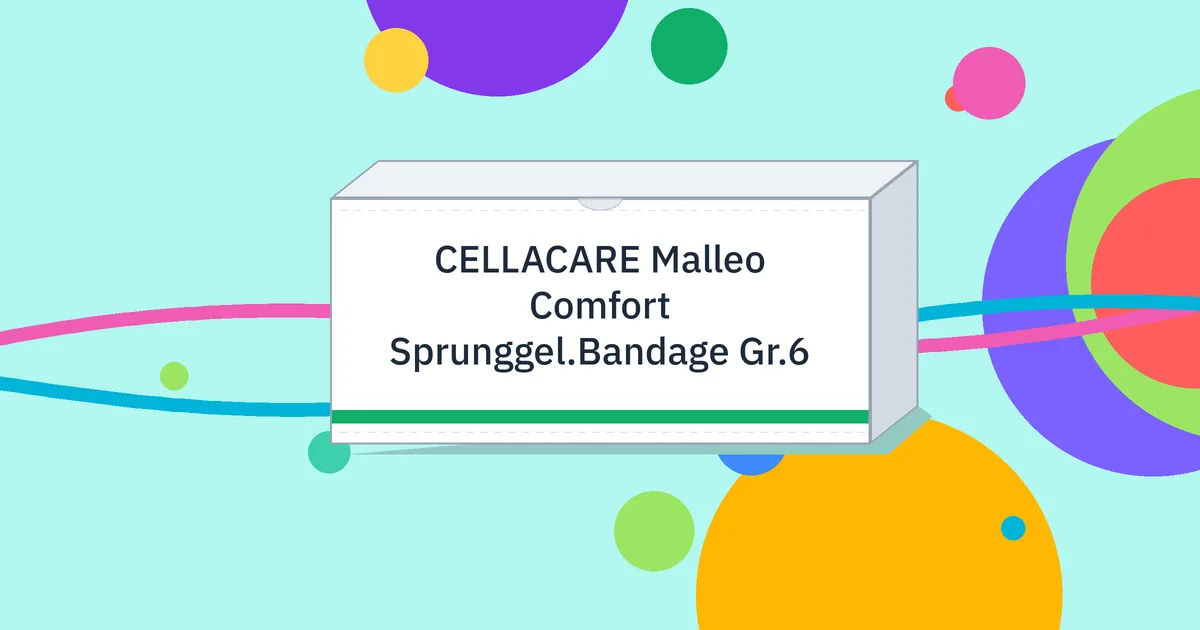Symbolbild: Packung mit der Aufschrift CELLACARE Malleo Comfort Sprunggel.Bandage Gr.6 (PZN 11664878) – Verfügbarkeit und Bezug in Apotheken in Frankfurt am Main