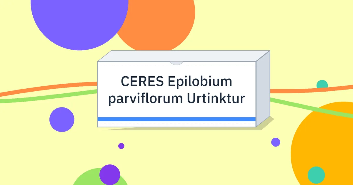 Symbolbild: Packung mit der Aufschrift CERES Epilobium parviflorum Urtinktur (PZN 01297723) – Verfügbarkeit und Bezug in Apotheken in Frankfurt am Main