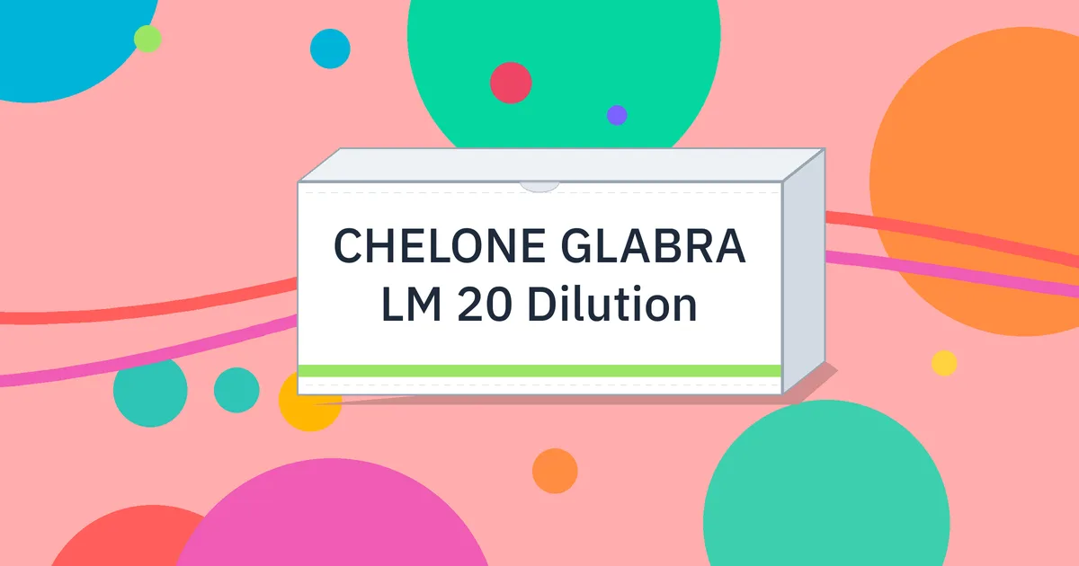 Symbolbild: Packung mit der Aufschrift CHELONE GLABRA LM 20 Dilution (PZN 13439950) – Verfügbarkeit und Bezug in Apotheken in Frankfurt am Main
