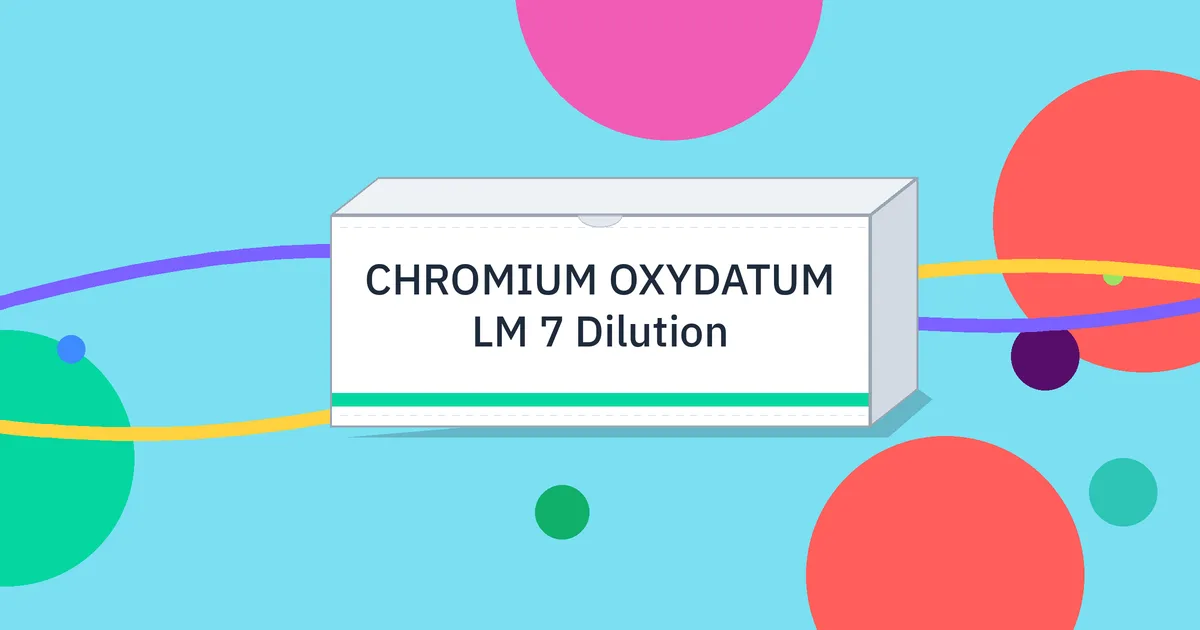 Symbolbild: Packung mit der Aufschrift CHROMIUM OXYDATUM LM 7 Dilution (PZN 13445436) – Verfügbarkeit und Bezug in Apotheken in Frankfurt am Main