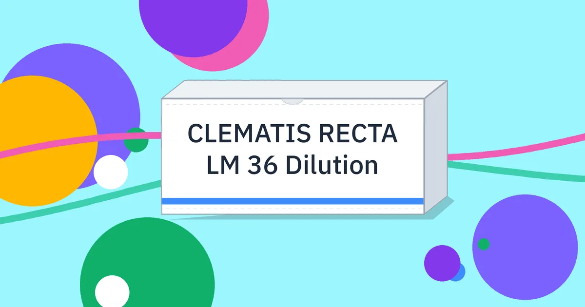 Symbolbild: Packung mit der Aufschrift CLEMATIS RECTA LM 36 Dilution (PZN 12822428) – Verfügbarkeit und Bezug in Apotheken in Frankfurt am Main