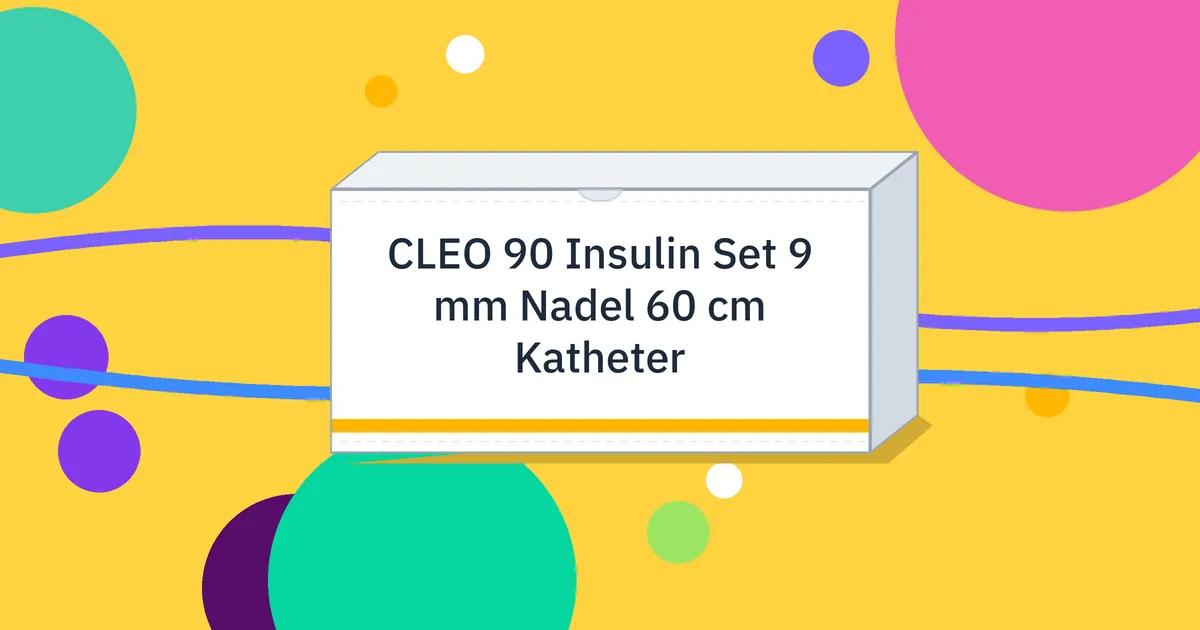 Symbolbild: Packung mit der Aufschrift CLEO 90 Insulin Set 9 mm Nadel 60 cm Katheter (PZN 02908904) – Verfügbarkeit und Bezug in Apotheken in Frankfurt am Main