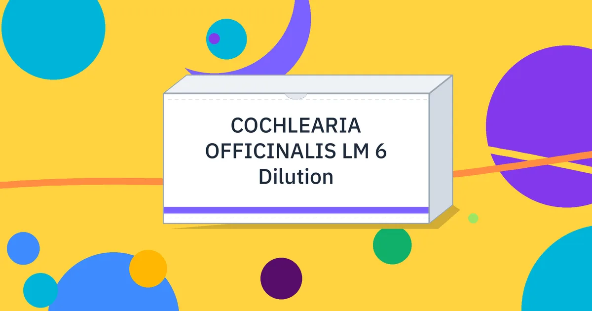 Symbolbild: Packung mit der Aufschrift COCHLEARIA OFFICINALIS LM 6 Dilution (PZN 12829407) – Verfügbarkeit und Bezug in Apotheken in Frankfurt am Main