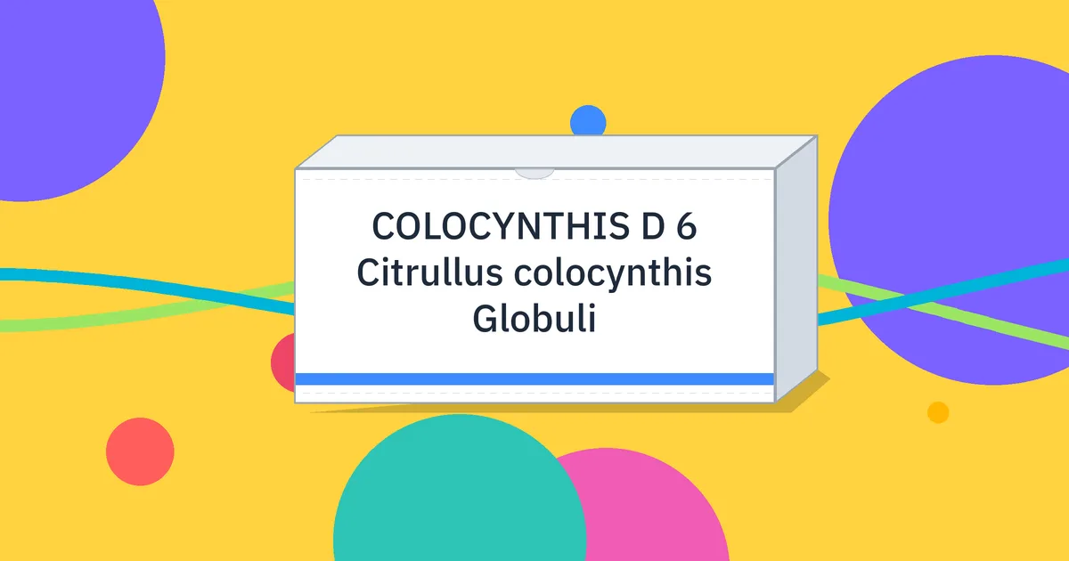 Symbolbild: Packung mit der Aufschrift COLOCYNTHIS D 6 Citrullus colocynthis Globuli (PZN 17298765) – Verfügbarkeit und Bezug in Apotheken in Frankfurt am Main