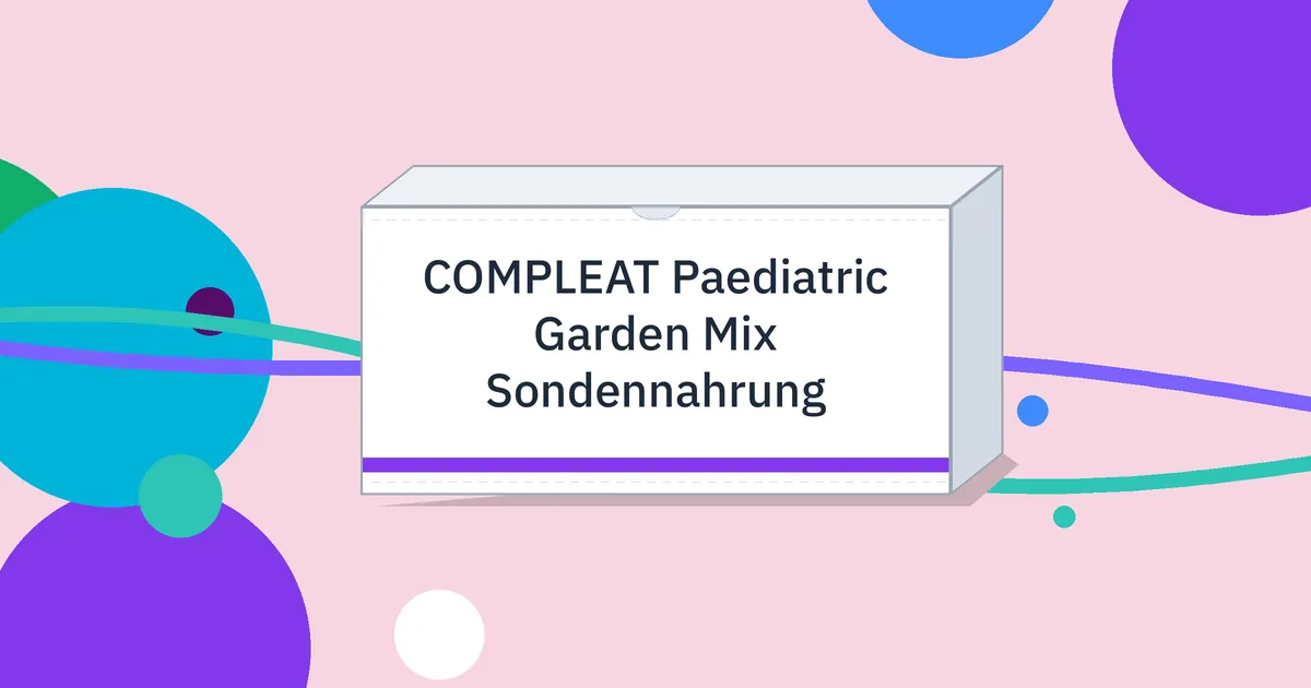 Symbolbild: Packung mit der Aufschrift COMPLEAT Paediatric Garden Mix Sondennahrung (PZN 20218497) – Verfügbarkeit und Bezug in Apotheken in Frankfurt am Main