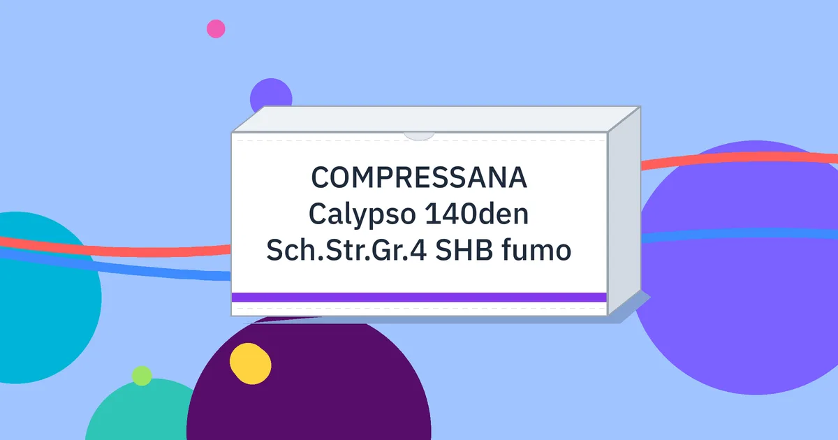 Symbolbild: Packung mit der Aufschrift COMPRESSANA Calypso 140den Sch.Str.Gr.4 SHB fumo (PZN 09077062) – Verfügbarkeit und Bezug in Apotheken in Frankfurt am Main