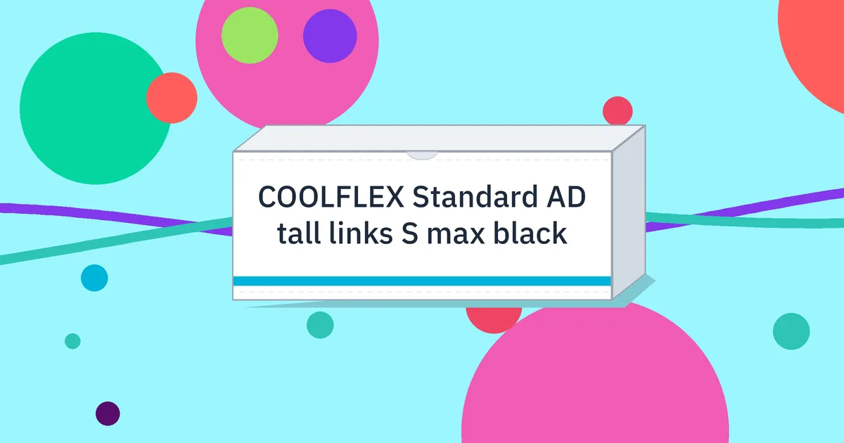 Symbolbild: Packung mit der Aufschrift COOLFLEX Standard AD tall links S max black (PZN 19535086) – Verfügbarkeit und Bezug in Apotheken in Frankfurt am Main
