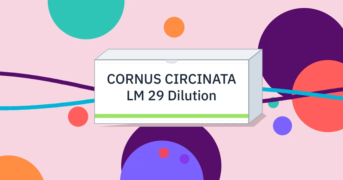 Symbolbild: Packung mit der Aufschrift CORNUS CIRCINATA LM 29 Dilution (PZN 13452330) – Verfügbarkeit und Bezug in Apotheken in Frankfurt am Main