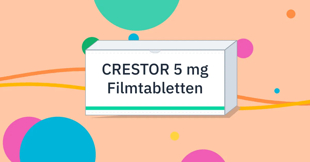 Symbolbild: Packung mit der Aufschrift CRESTOR 5 mg Filmtabletten (PZN 16940047) – Verfügbarkeit und Bezug in Apotheken in Frankfurt am Main