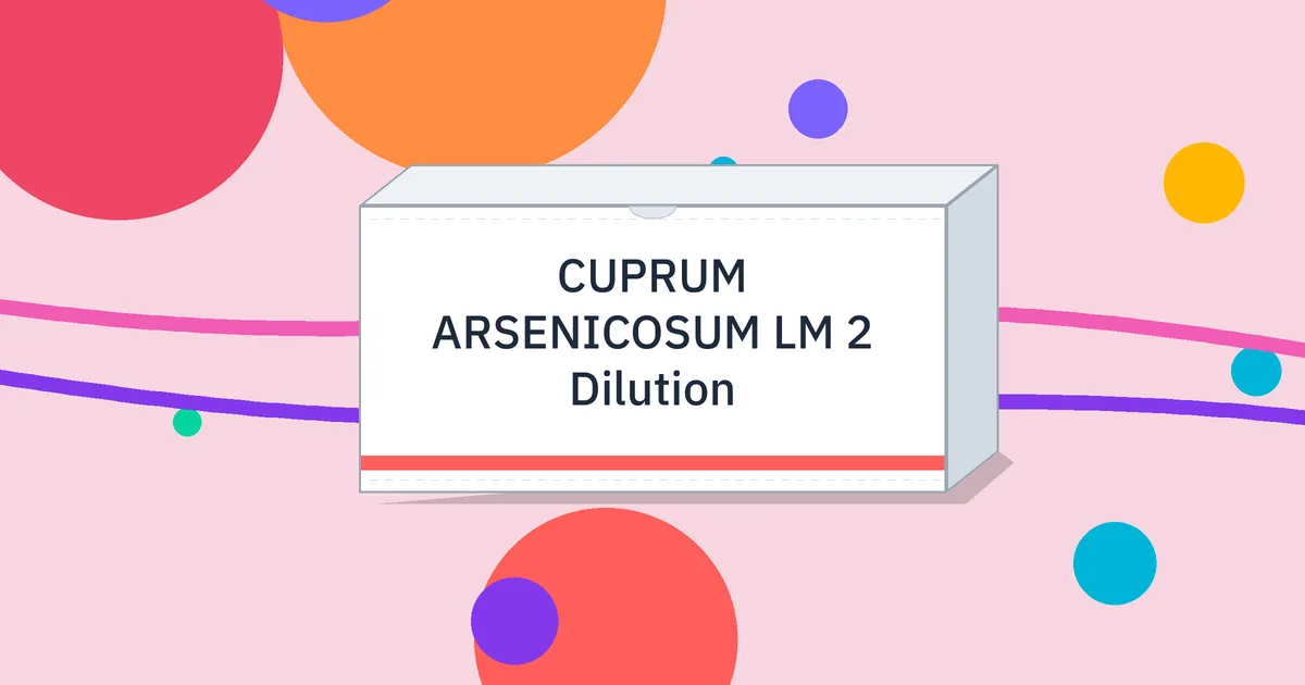 Symbolbild: Packung mit der Aufschrift CUPRUM ARSENICOSUM LM 2 Dilution (PZN 12837631) – Verfügbarkeit und Bezug in Apotheken in Frankfurt am Main