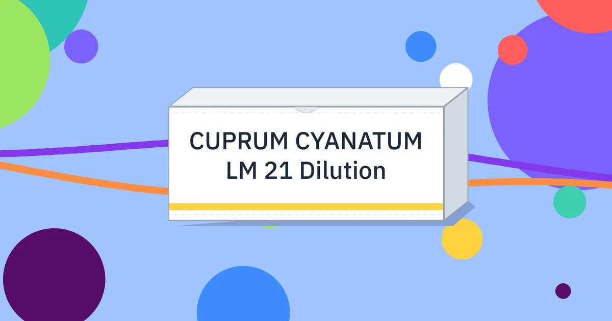 Symbolbild: Packung mit der Aufschrift CUPRUM CYANATUM LM 21 Dilution (PZN 13458309) – Verfügbarkeit und Bezug in Apotheken in Frankfurt am Main