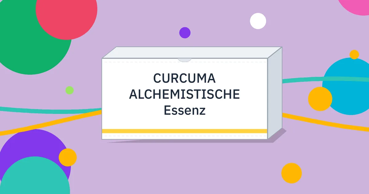 Symbolbild: Packung mit der Aufschrift CURCUMA ALCHEMISTISCHE Essenz (PZN 14277538) – Verfügbarkeit und Bezug in Apotheken in Frankfurt am Main