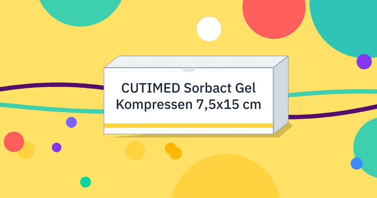 Symbolbild: Packung mit der Aufschrift CUTIMED Sorbact Gel Kompressen 7,5x15 cm (PZN 11660455) – Verfügbarkeit und Bezug in Apotheken in Frankfurt am Main
