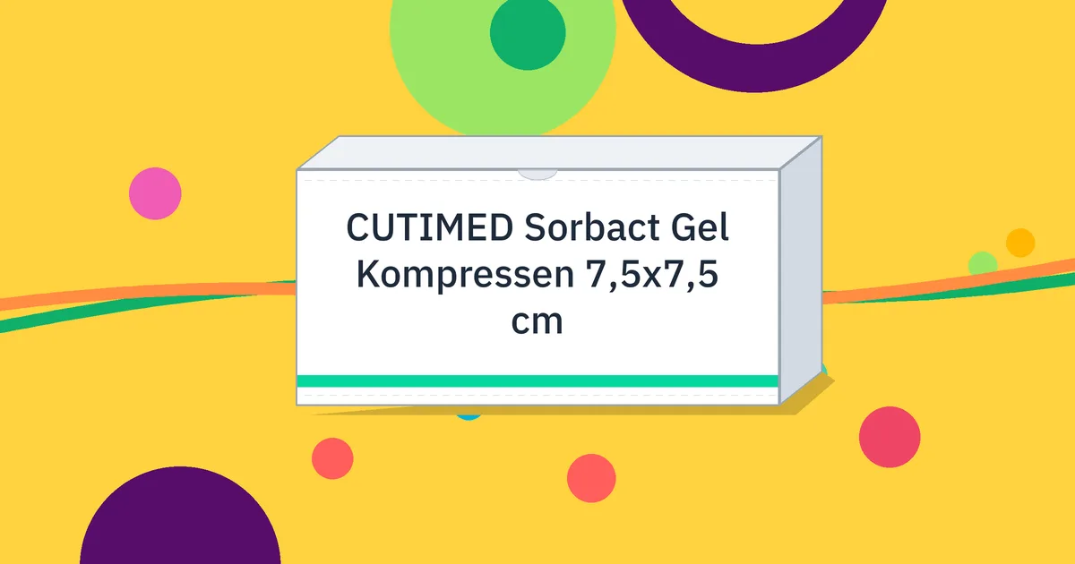 Symbolbild: Packung mit der Aufschrift CUTIMED Sorbact Gel Kompressen 7,5x7,5 cm (PZN 20544914) – Verfügbarkeit und Bezug in Apotheken in Frankfurt am Main