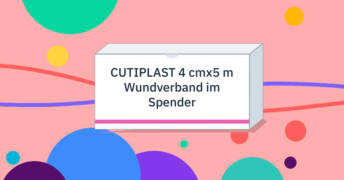 Symbolbild: Packung mit der Aufschrift CUTIPLAST 4 cmx5 m Wundverband im Spender (PZN 05526037) – Verfügbarkeit und Bezug in Apotheken in Frankfurt am Main