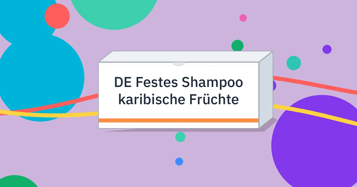 Symbolbild: Packung mit der Aufschrift DE Festes Shampoo karibische Früchte (PZN 16585014) – Verfügbarkeit und Bezug in Apotheken in Frankfurt am Main