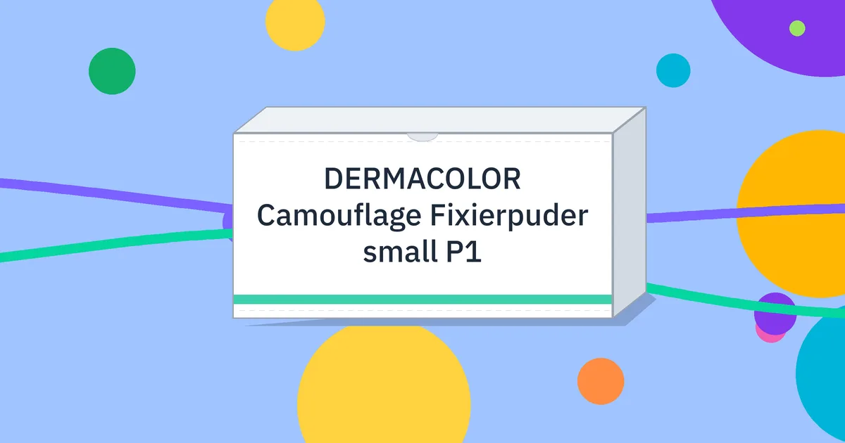 Symbolbild: Packung mit der Aufschrift DERMACOLOR Camouflage Fixierpuder small P1 (PZN 15820097) – Verfügbarkeit und Bezug in Apotheken in Frankfurt am Main