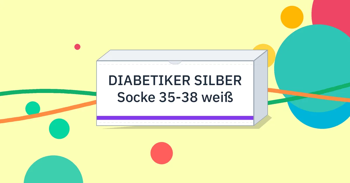 Symbolbild: Packung mit der Aufschrift DIABETIKER SILBER Socke 35-38 weiß (PZN 04214637) – Verfügbarkeit und Bezug in Apotheken in Frankfurt am Main