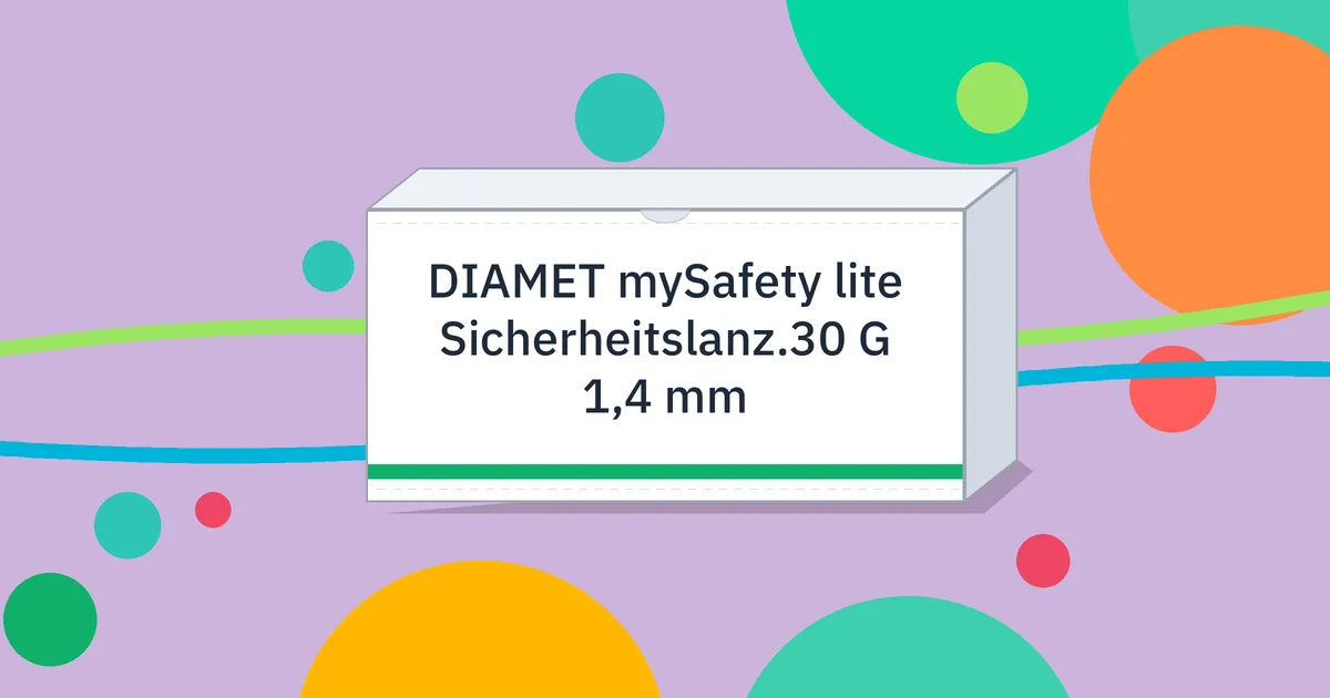 Symbolbild: Packung mit der Aufschrift DIAMET mySafety lite Sicherheitslanz.30 G 1,4 mm (PZN 19911224) – Verfügbarkeit und Bezug in Apotheken in Frankfurt am Main