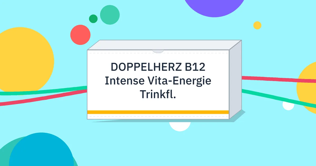 Symbolbild: Packung mit der Aufschrift DOPPELHERZ B12 Intense Vita-Energie Trinkfl. (PZN 17250480) – Verfügbarkeit und Bezug in Apotheken in Frankfurt am Main