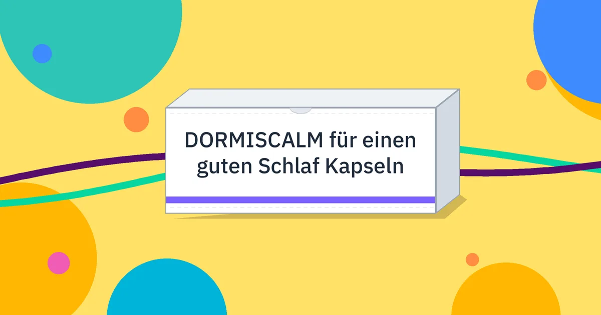 Symbolbild: Packung mit der Aufschrift DORMISCALM für einen guten Schlaf Kapseln (PZN 19145043) – Verfügbarkeit und Bezug in Apotheken in Frankfurt am Main