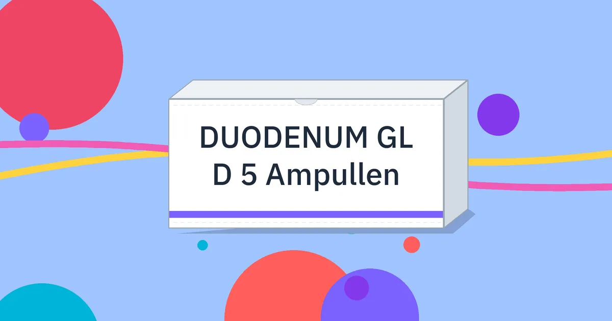 Symbolbild: Packung mit der Aufschrift DUODENUM GL D 5 Ampullen (PZN 02919256) – Verfügbarkeit und Bezug in Apotheken in Frankfurt am Main