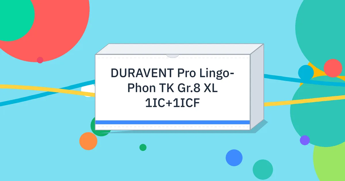 Symbolbild: Packung mit der Aufschrift DURAVENT Pro Lingo-Phon TK Gr.8 XL 1IC+1ICF (PZN 19246531) – Verfügbarkeit und Bezug in Apotheken in Frankfurt am Main