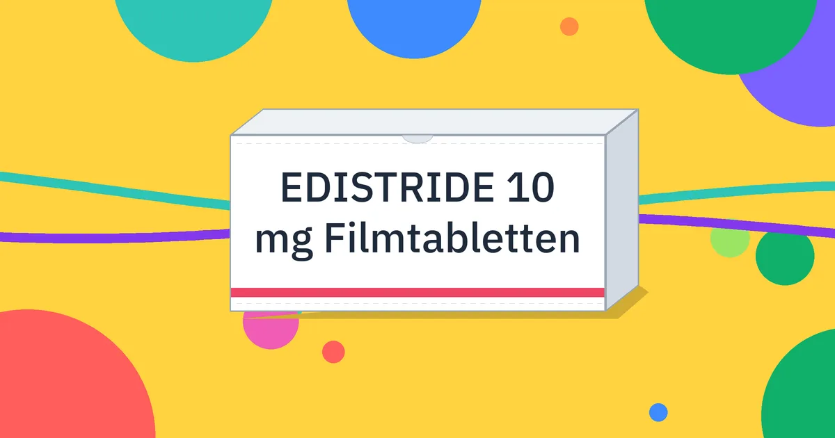 Symbolbild: Packung mit der Aufschrift EDISTRIDE 10 mg Filmtabletten (PZN 20005264) – Verfügbarkeit und Bezug in Apotheken in Frankfurt am Main