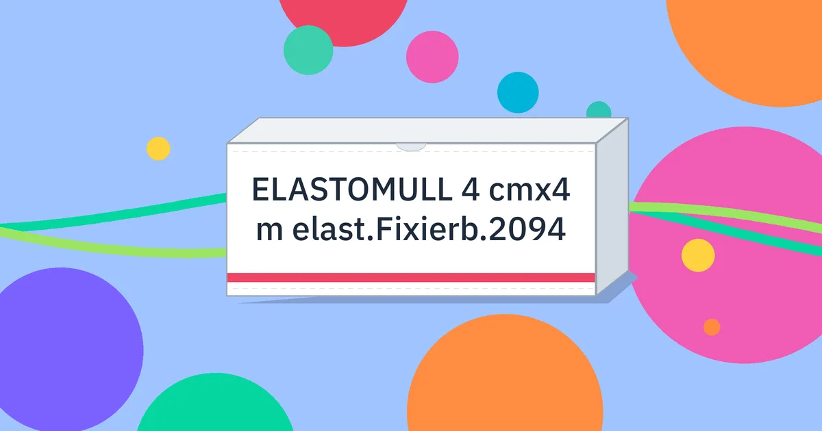Symbolbild: Packung mit der Aufschrift ELASTOMULL 4 cmx4 m elast.Fixierb.2094 (PZN 01698528) – Verfügbarkeit und Bezug in Apotheken in Frankfurt am Main
