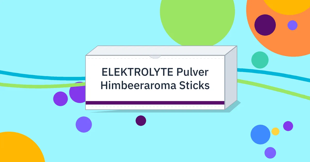 Symbolbild: Packung mit der Aufschrift ELEKTROLYTE Pulver Himbeeraroma Sticks (PZN 19284023) – Verfügbarkeit und Bezug in Apotheken in Frankfurt am Main