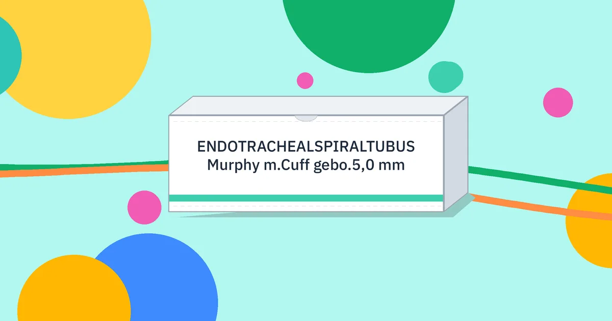 Symbolbild: Packung mit der Aufschrift ENDOTRACHEALSPIRALTUBUS Murphy m.Cuff gebo.5,0 mm (PZN 01295701) – Verfügbarkeit und Bezug in Apotheken in Frankfurt am Main
