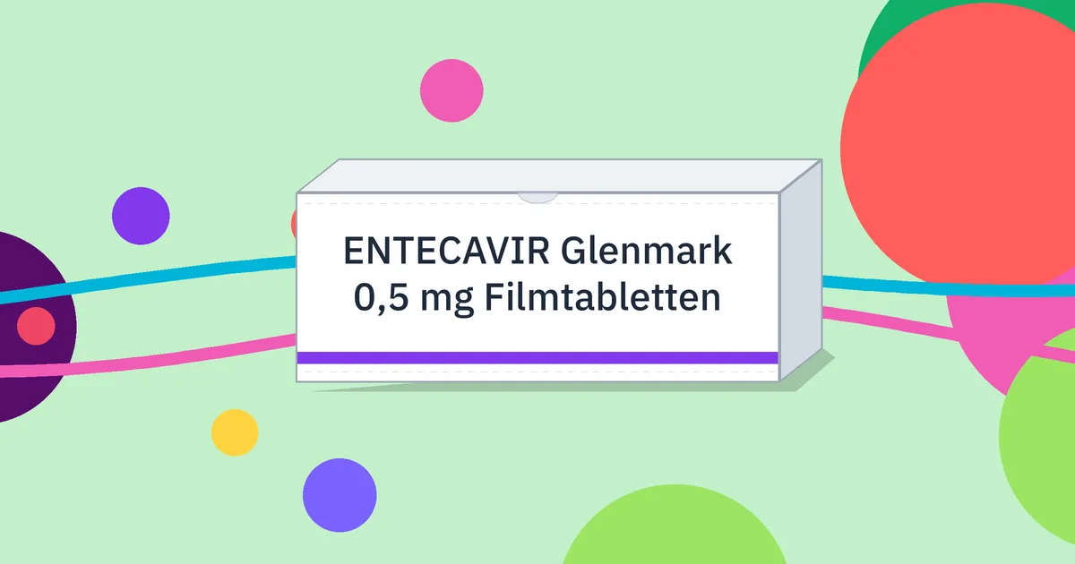 Symbolbild: Packung mit der Aufschrift ENTECAVIR Glenmark 0,5 mg Filmtabletten (PZN 17877813) – Verfügbarkeit und Bezug in Apotheken in Frankfurt am Main