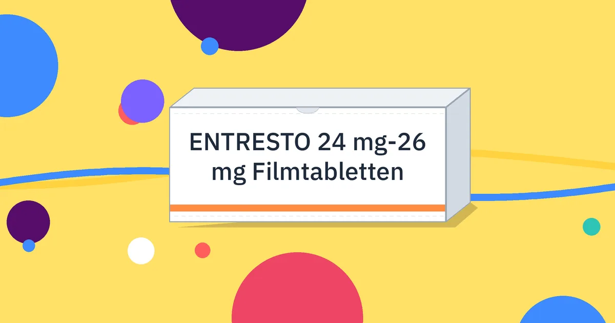 Symbolbild: Packung mit der Aufschrift ENTRESTO 24 mg-26 mg Filmtabletten (PZN 12453008) – Verfügbarkeit und Bezug in Apotheken in Frankfurt am Main