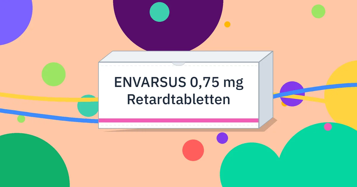 Symbolbild: Packung mit der Aufschrift ENVARSUS 0,75 mg Retardtabletten (PZN 13577451) – Verfügbarkeit und Bezug in Apotheken in Frankfurt am Main