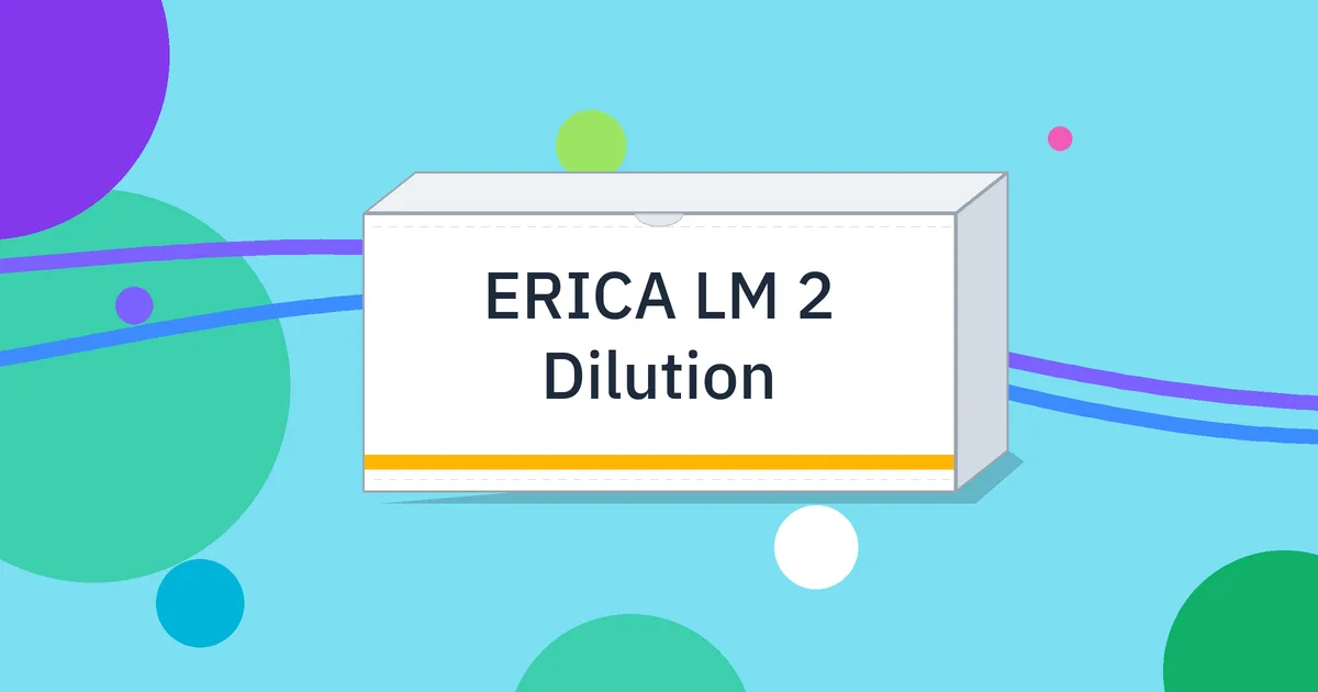 Symbolbild: Packung mit der Aufschrift ERICA LM 2 Dilution (PZN 13477531) – Verfügbarkeit und Bezug in Apotheken in Frankfurt am Main