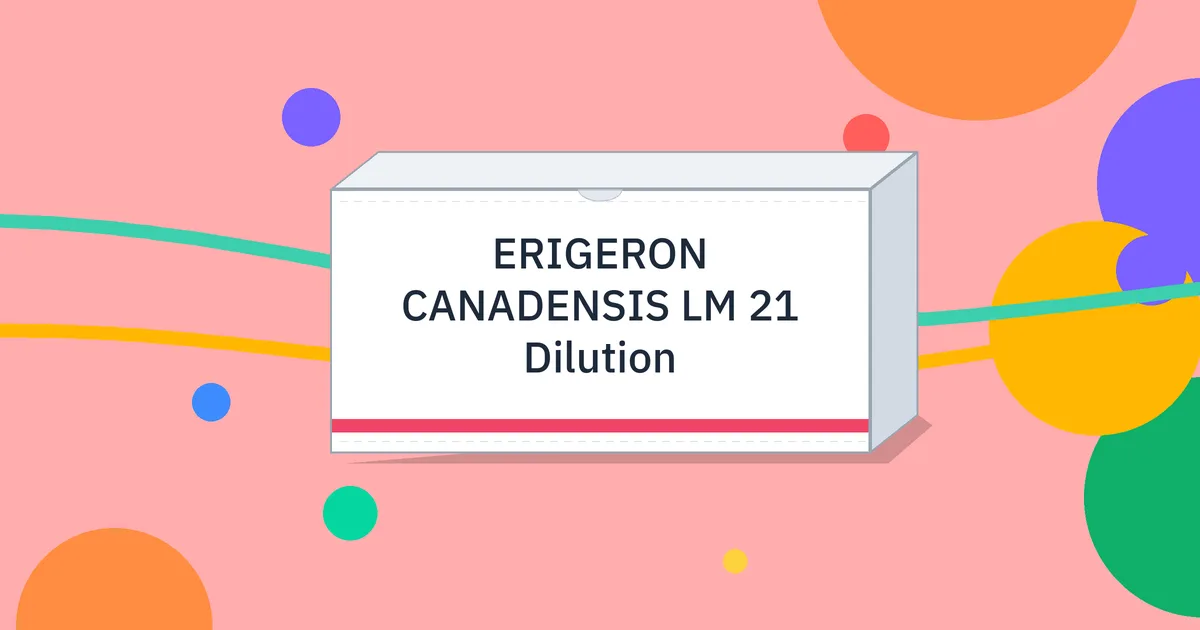 Symbolbild: Packung mit der Aufschrift ERIGERON CANADENSIS LM 21 Dilution (PZN 13478246) – Verfügbarkeit und Bezug in Apotheken in Frankfurt am Main