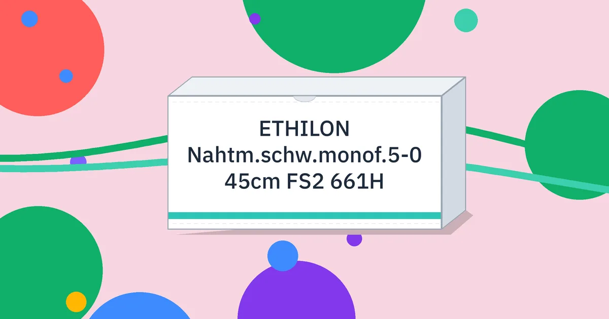 Symbolbild: Packung mit der Aufschrift ETHILON Nahtm.schw.monof.5-0 45cm FS2 661H (PZN 16251655) – Verfügbarkeit und Bezug in Apotheken in Frankfurt am Main