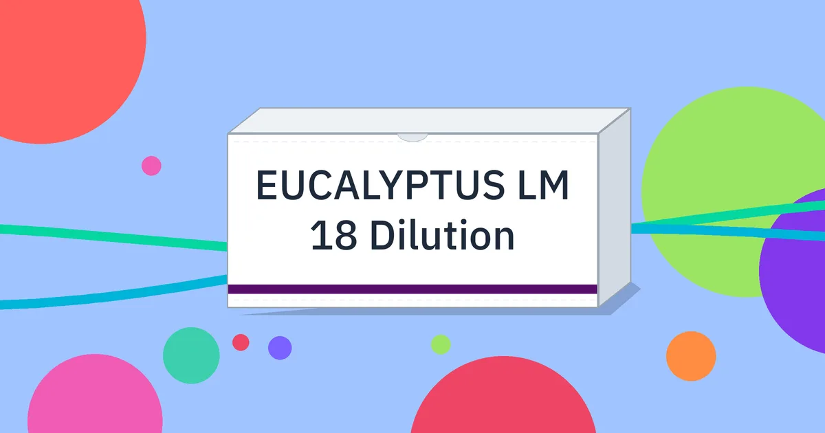 Symbolbild: Packung mit der Aufschrift EUCALYPTUS LM 18 Dilution (PZN 12845398) – Verfügbarkeit und Bezug in Apotheken in Frankfurt am Main