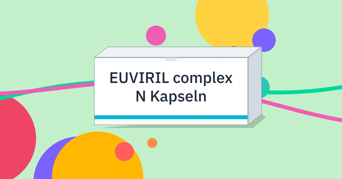 Symbolbild: Packung mit der Aufschrift EUVIRIL complex N Kapseln (PZN 17308920) – Verfügbarkeit und Bezug in Apotheken in Frankfurt am Main